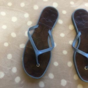 Coach | Shoes | Coach Blue Thong Sandals Size 8 | Poshmark